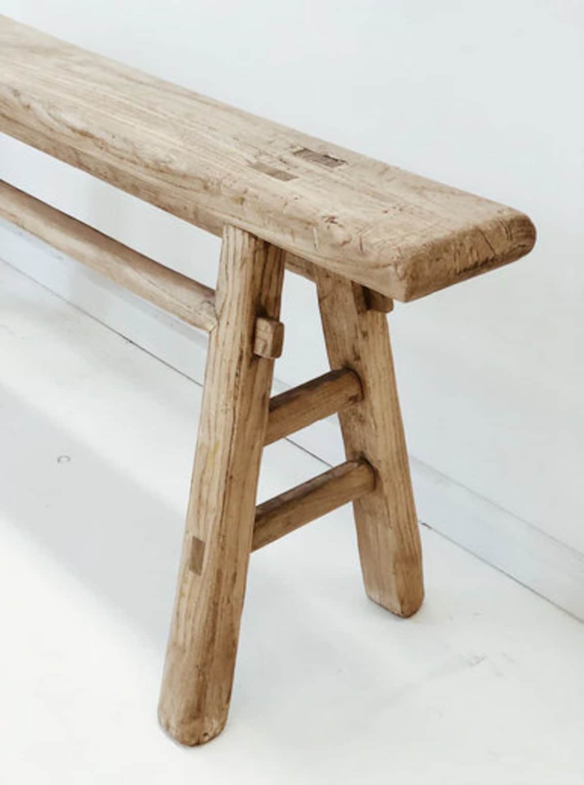 Rustic Wooden Bench Narrow Side Table Bedside Table Narrow - Etsy