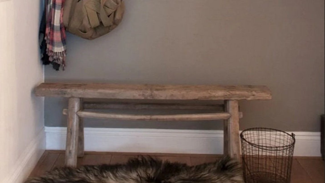 Rustic Wooden Bench Narrow Side Table Bedside Table Narrow - Etsy