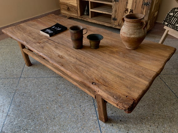 Reclaimed Large Coffee Table Unique Farmhouse Table Reclaimed Live Edge Wood Handmade Furniture Etsy