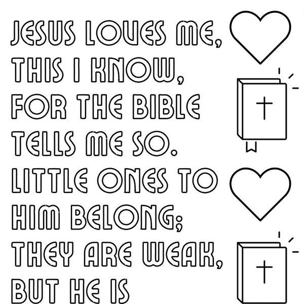 Jesus Loves Me Coloring Sheet - Etsy