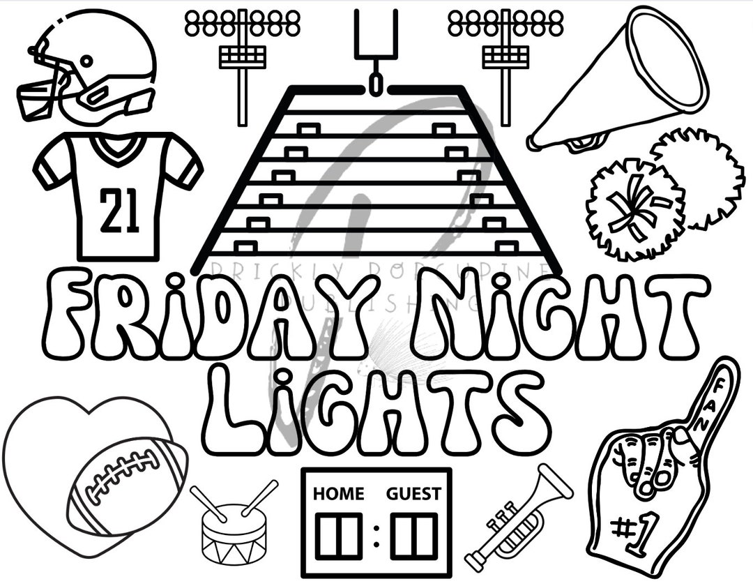 Friday Night Lights Coloring Sheets - Etsy