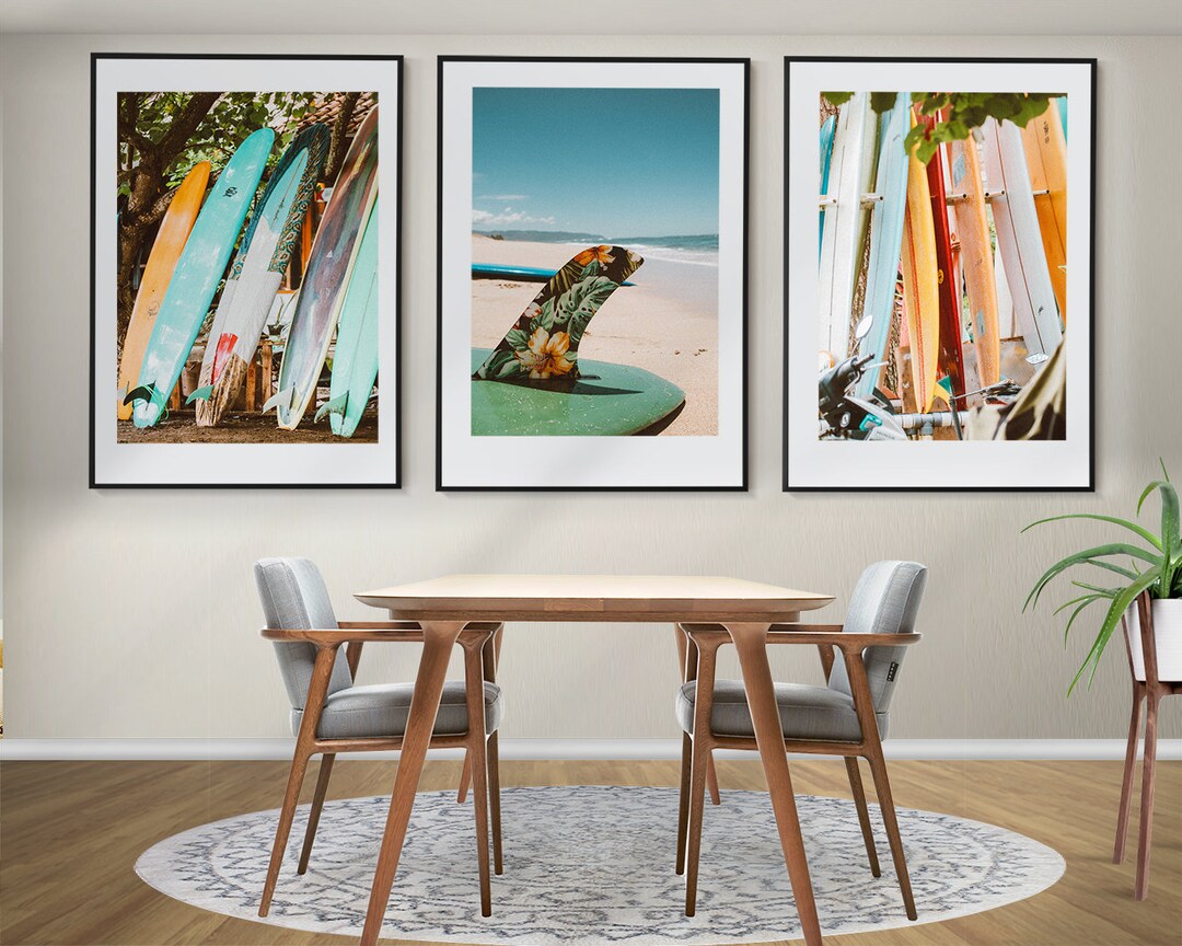 Surfing Set of 3 Posters, Surfing Wall Art, Surfboard Prints, Surfer ...