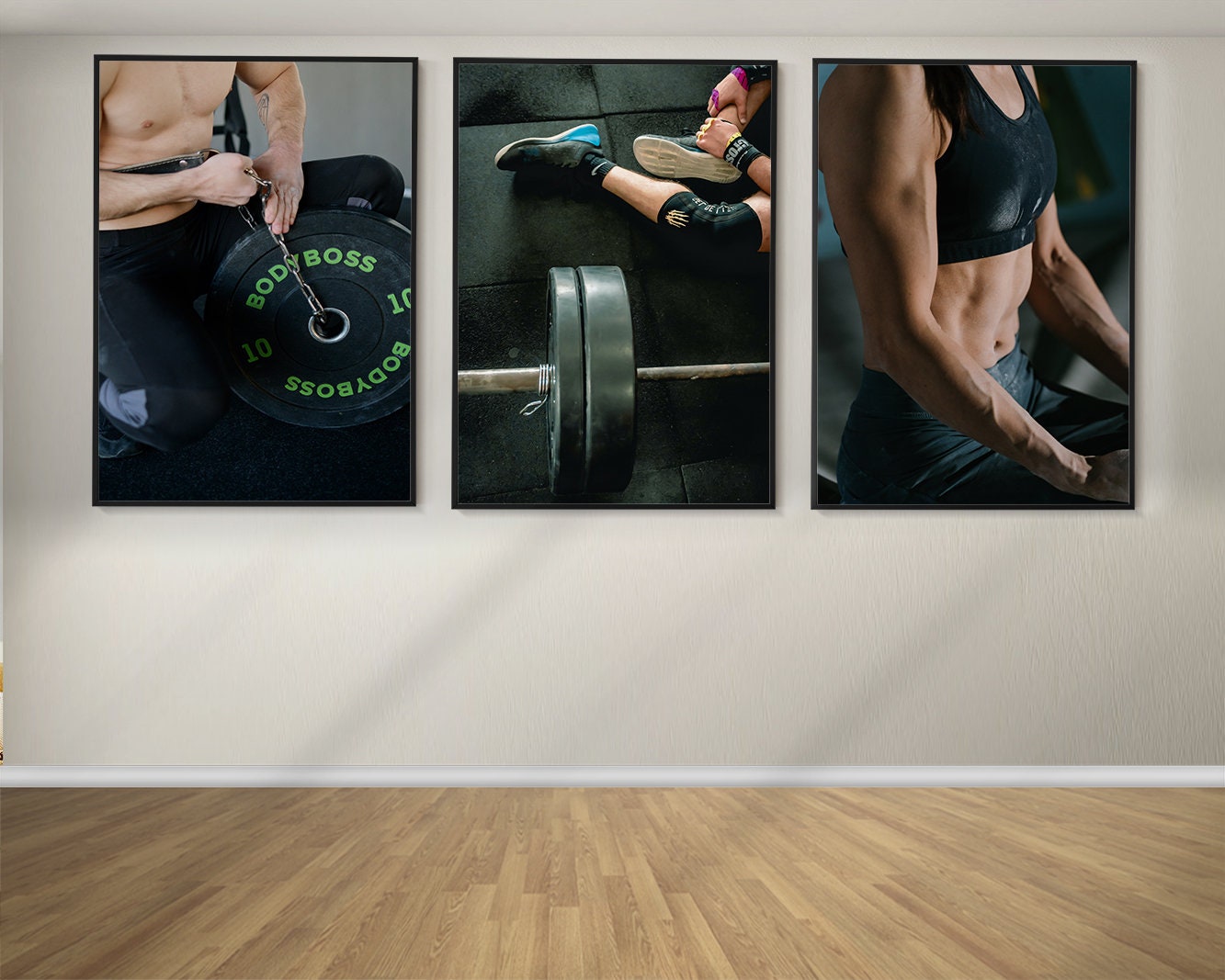 Workout Set of 3 Posters Weightlifting Wall Art Fitness - Etsy