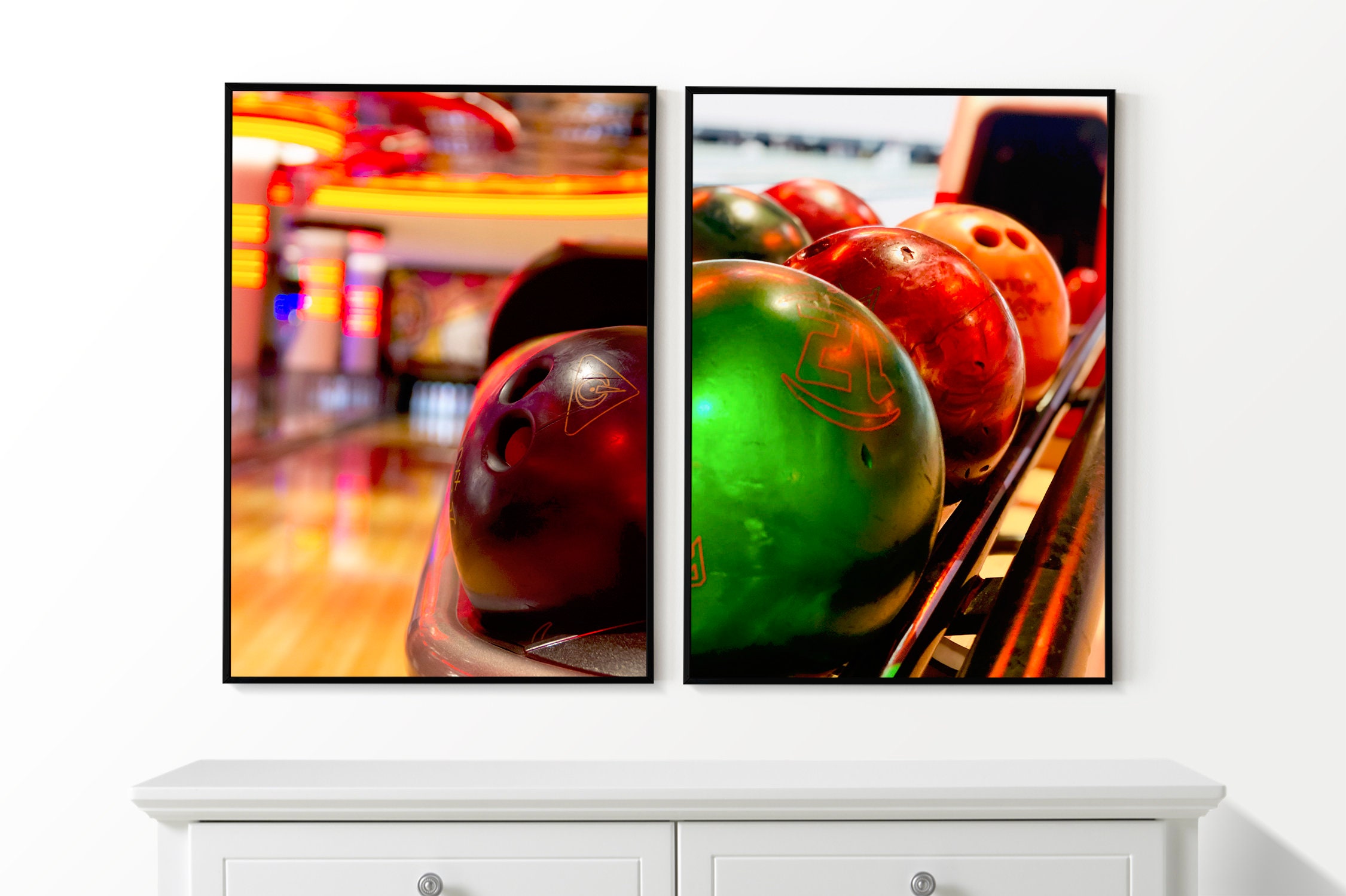 Bowling Set of 2 Posters, Bowling Wall Art, Bowling Prints, Bowling ...