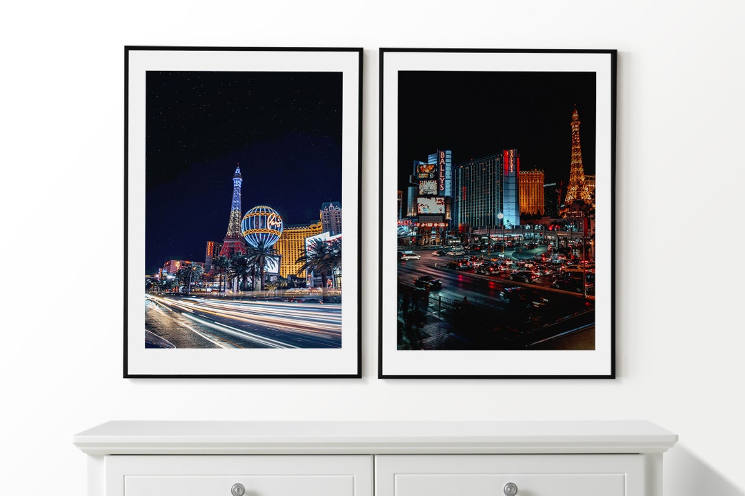 Las Vegas Wall Art, Las Vegas Set of 2 Posters, Las Vegas Skyline, Las ...