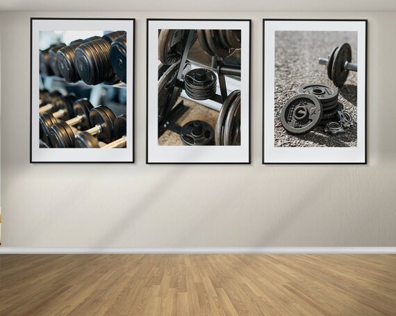 Fitness Set of 3 Posters Fitness Wall Art Weightlifting - Etsy