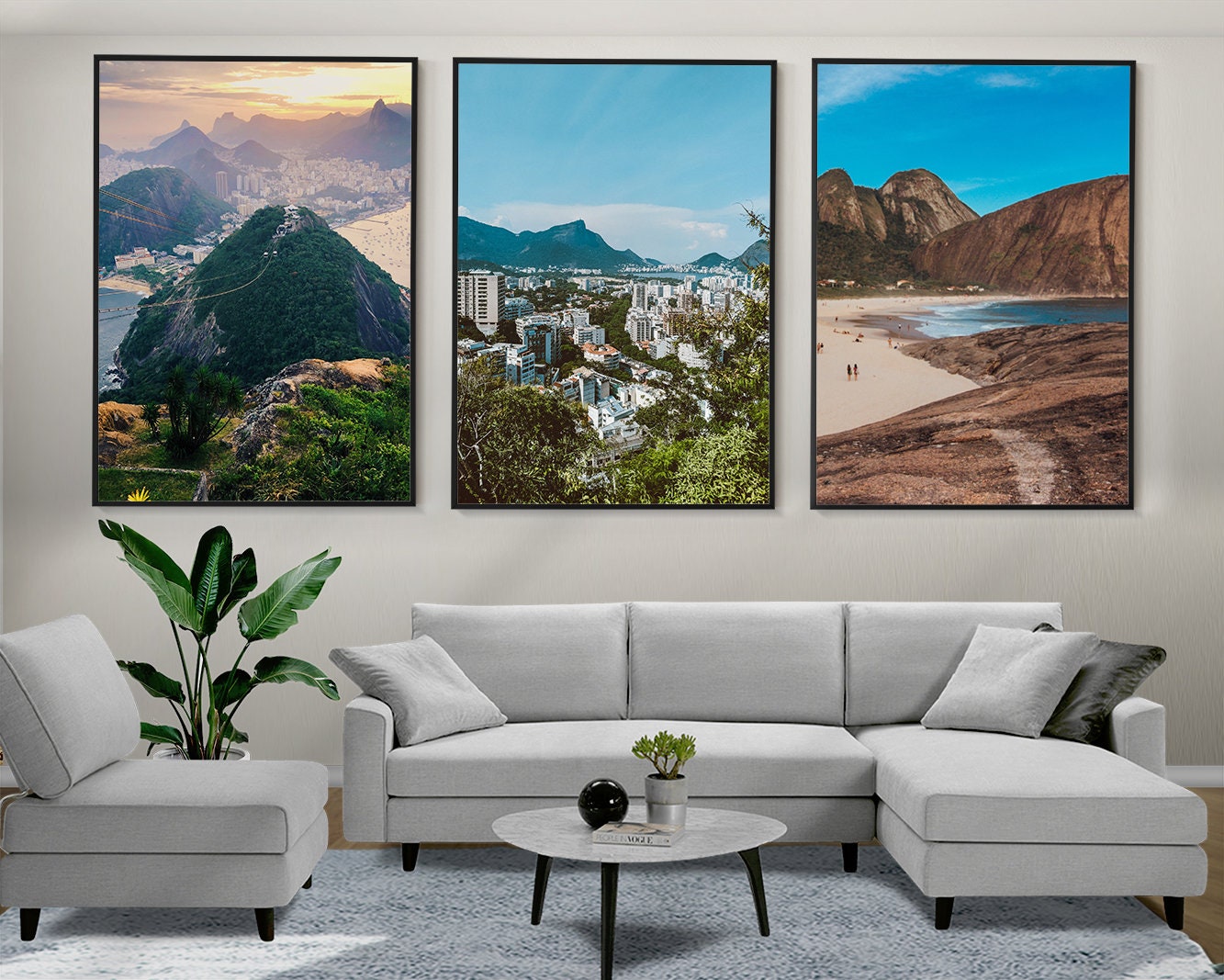 Rio De Janeiro Set of 3 Posters, Rio Wall Art, Brazil Poster, Brazil ...