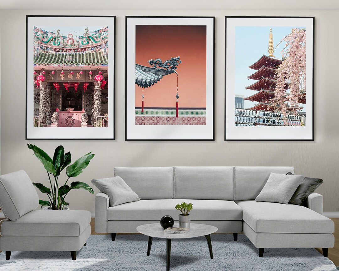 Asia Set of 3 Posters, Asian Wall Art, Penang - Malaysia, Singapore ...
