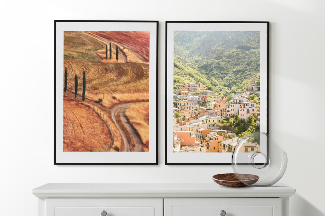 Italy Set of 2 Posters, Framed Wall Art, Italy Prints, Italy Wall Art ...