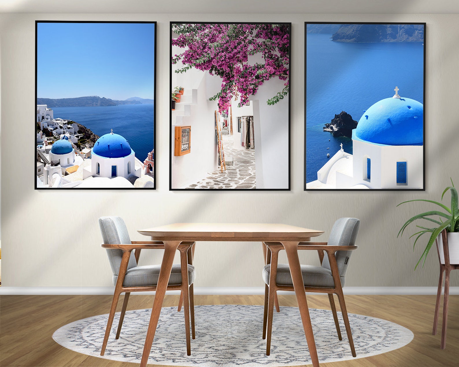Santorini Wall Art, Santorini Set of 3 Posters, Framed Wall Art, Oia ...