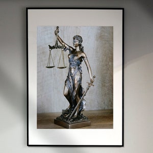 Justice Set of 3 Posters, Justice Wall Art, Framed Wall Art, Lady ...