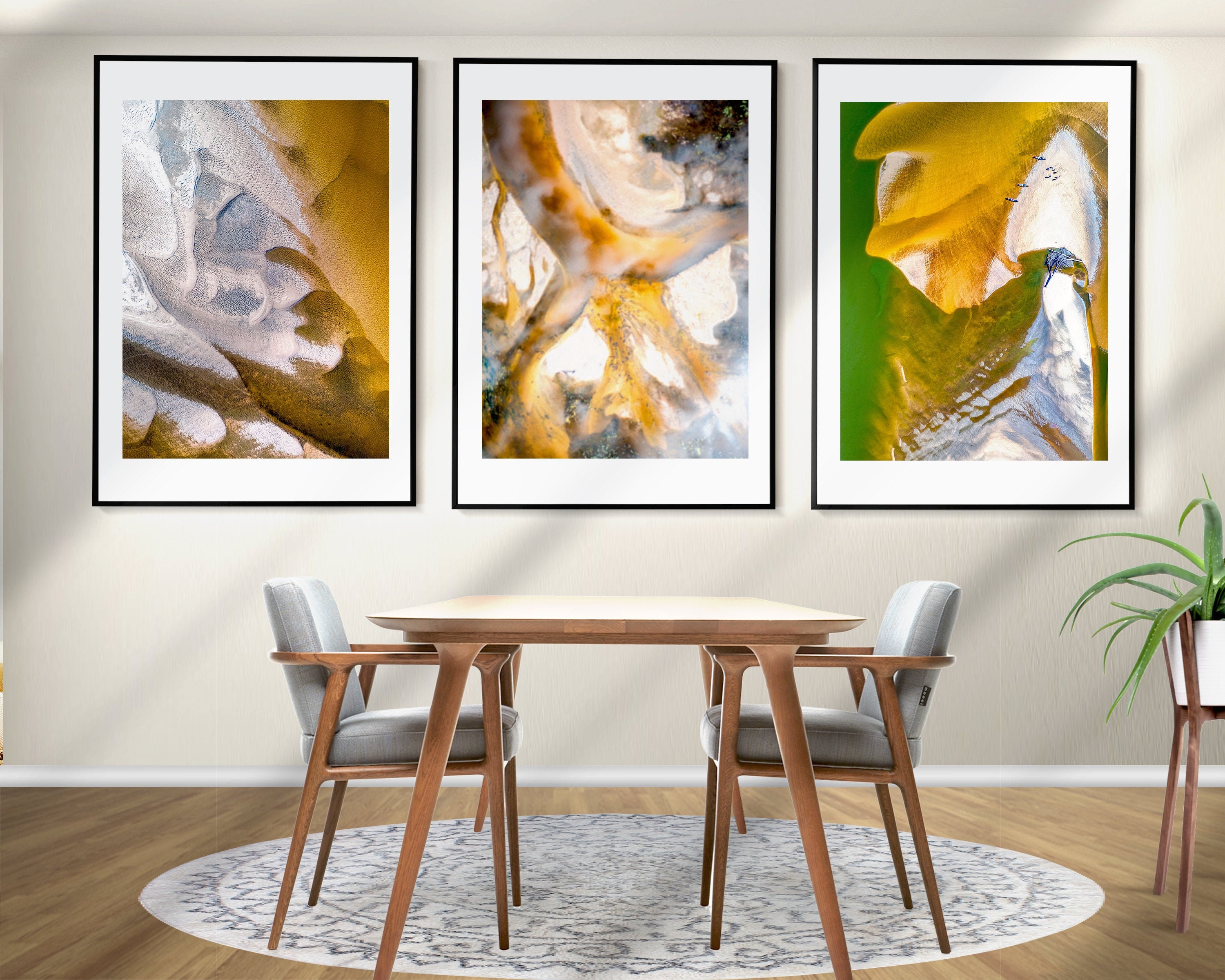 Aerial Set of 3 Posters, Aerial Photography, Ocean, Sand, Framed Wall ...