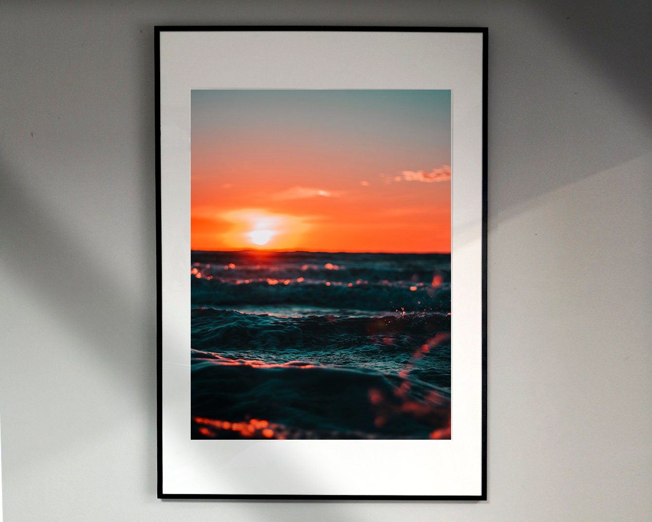 Sea Sunset Wall Art, Sunset Set of 2 Posters, Sea Prints, Framed Wall ...