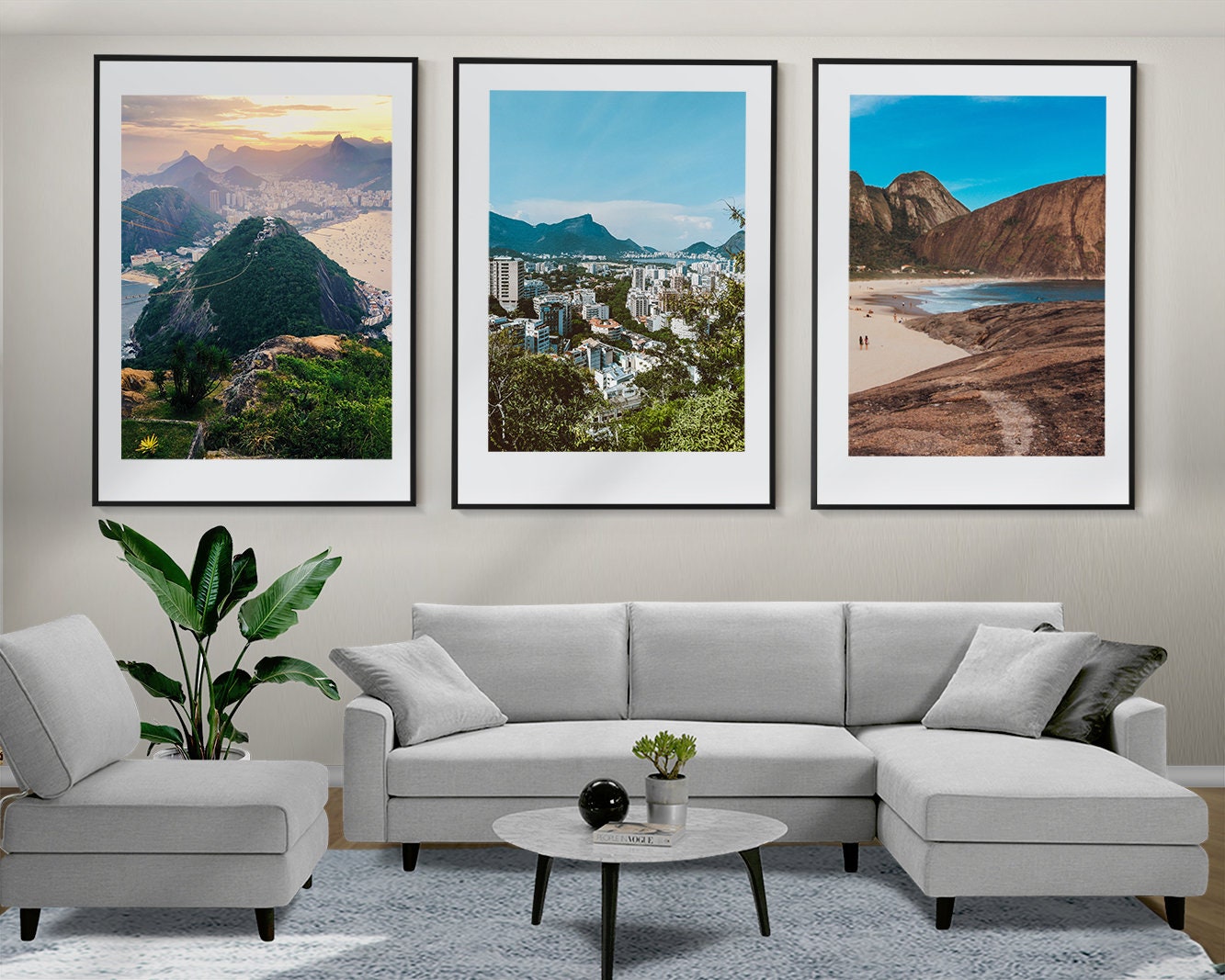 Rio De Janeiro Set of 3 Posters, Rio Wall Art, Brazil Poster, Brazil ...