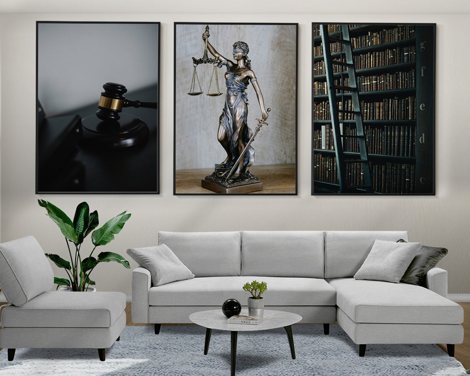 Justice Set of 3 Posters, Justice Wall Art, Framed Wall Art, Lady ...