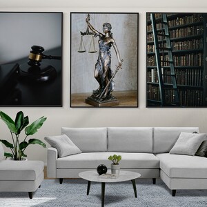 Justice Set of 3 Posters, Justice Wall Art, Framed Wall Art, Lady ...