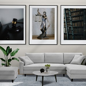 Justice Set of 3 Posters, Justice Wall Art, Framed Wall Art, Lady ...