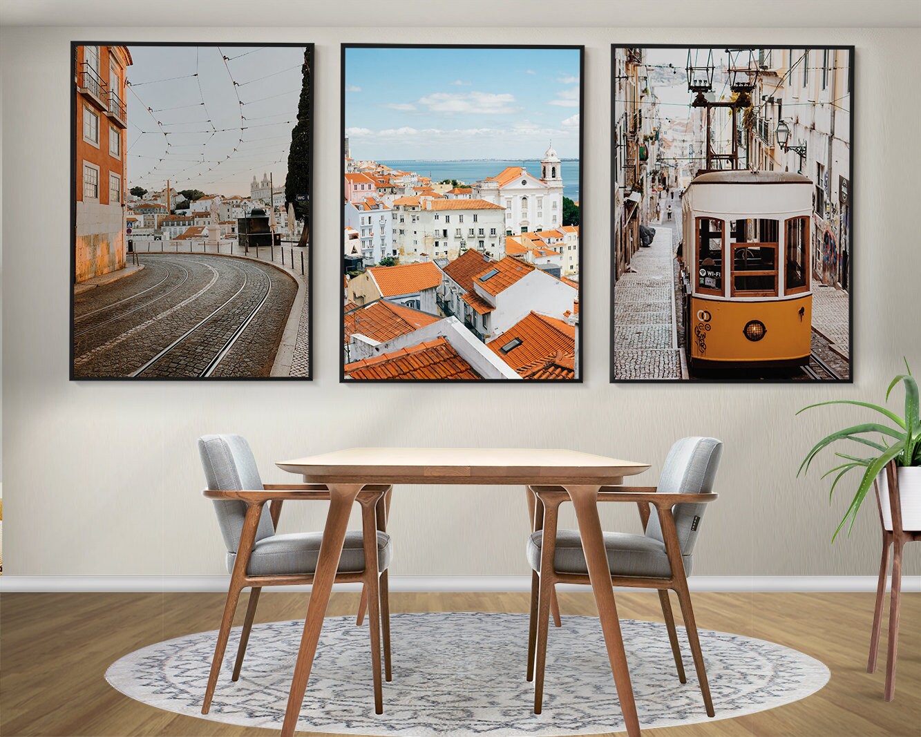 Lisbon Set of 3 Posters, Lisbon Wall Art, Lisbon Prints, Framed Wall ...