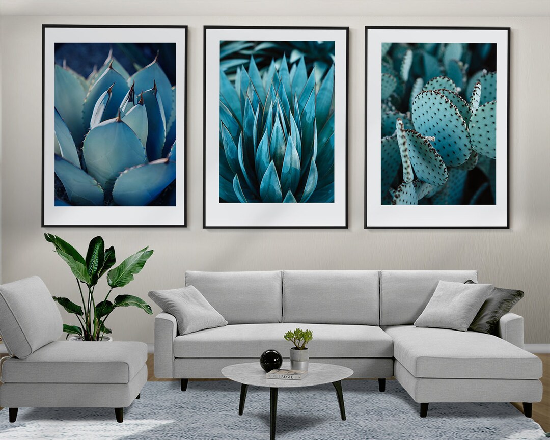 Cactus Set of 3 Posters, Cactus Photo, Modern Green Wall Decor, Cactus ...