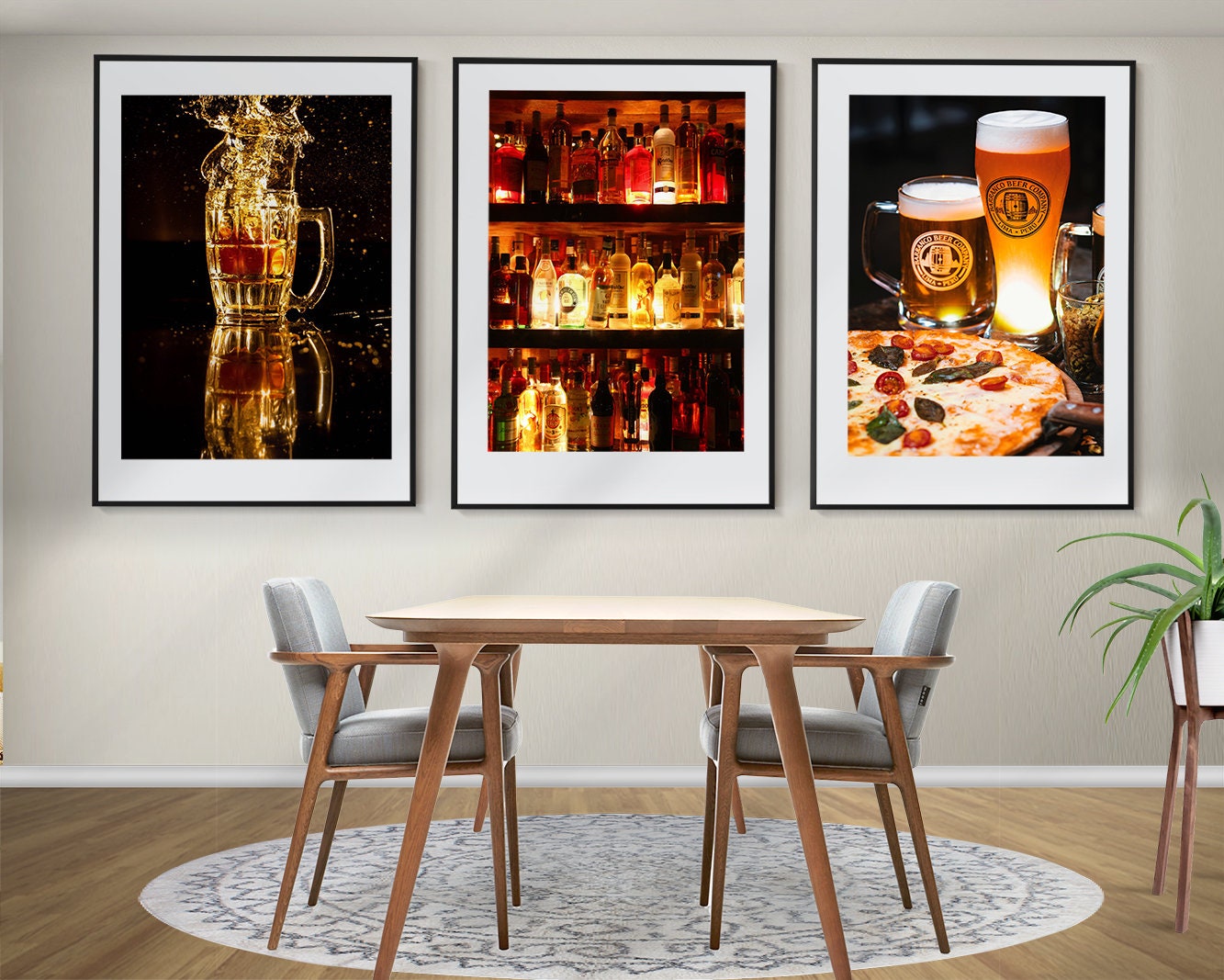 Alcohol Wall Art, Alcohol Set of 3 Posters, Beer Print, Beer Wall Art ...