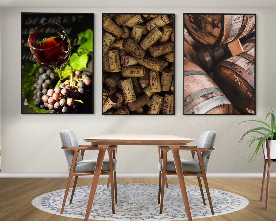 Wine Wall Art, Wine Set of 3 Posters, Wine Photography, Wine Wall Decor ...