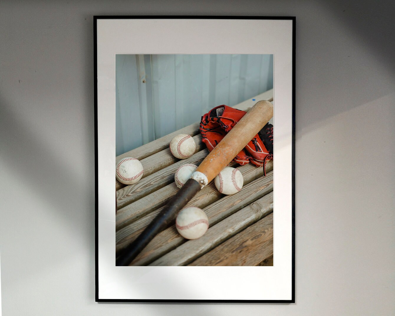 Baseball Wall Art, Baseball Set of 3 Posters, Baseball Gifts, Framed ...