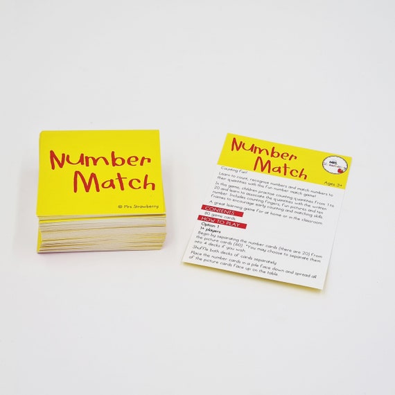Number Match Card Game - Etsy