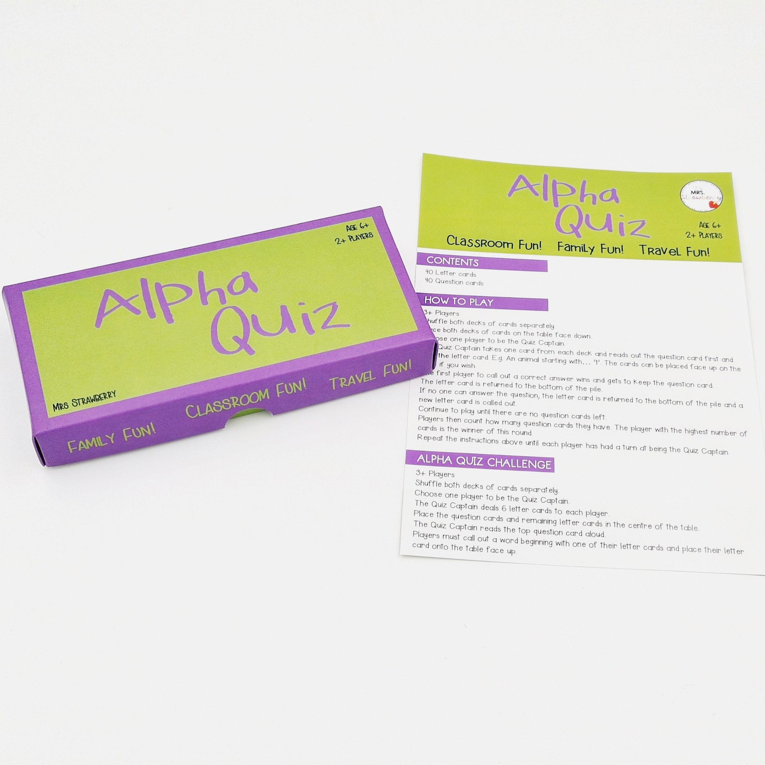 Alpha Quiz Card Game - Etsy Australia