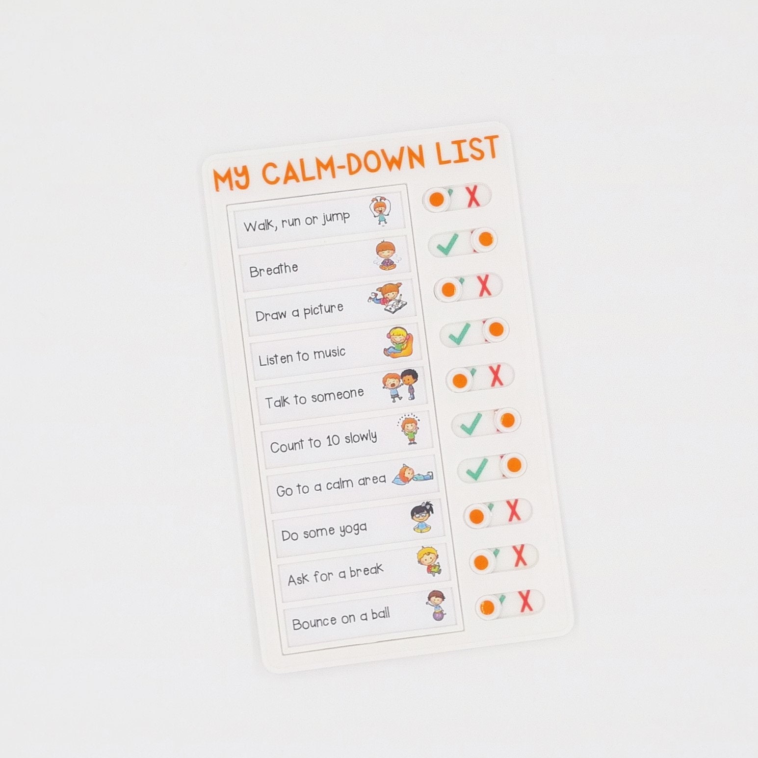 My Self Regulation Checklist Customised Calm Down Chart - Etsy Australia