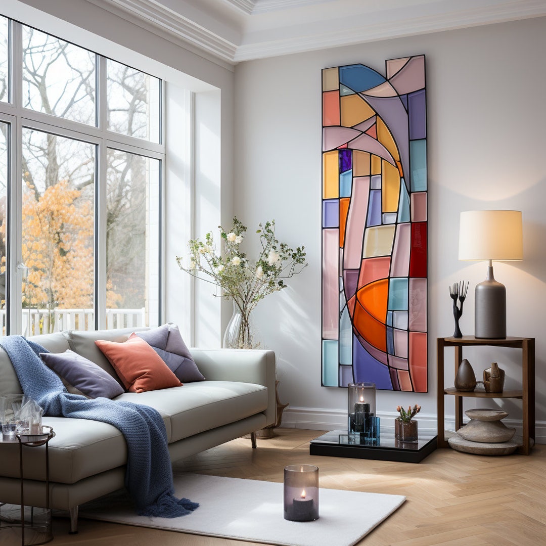 Custom Handmade Stained Glass Home Decor, Minimalist, Modern Home Decor ...