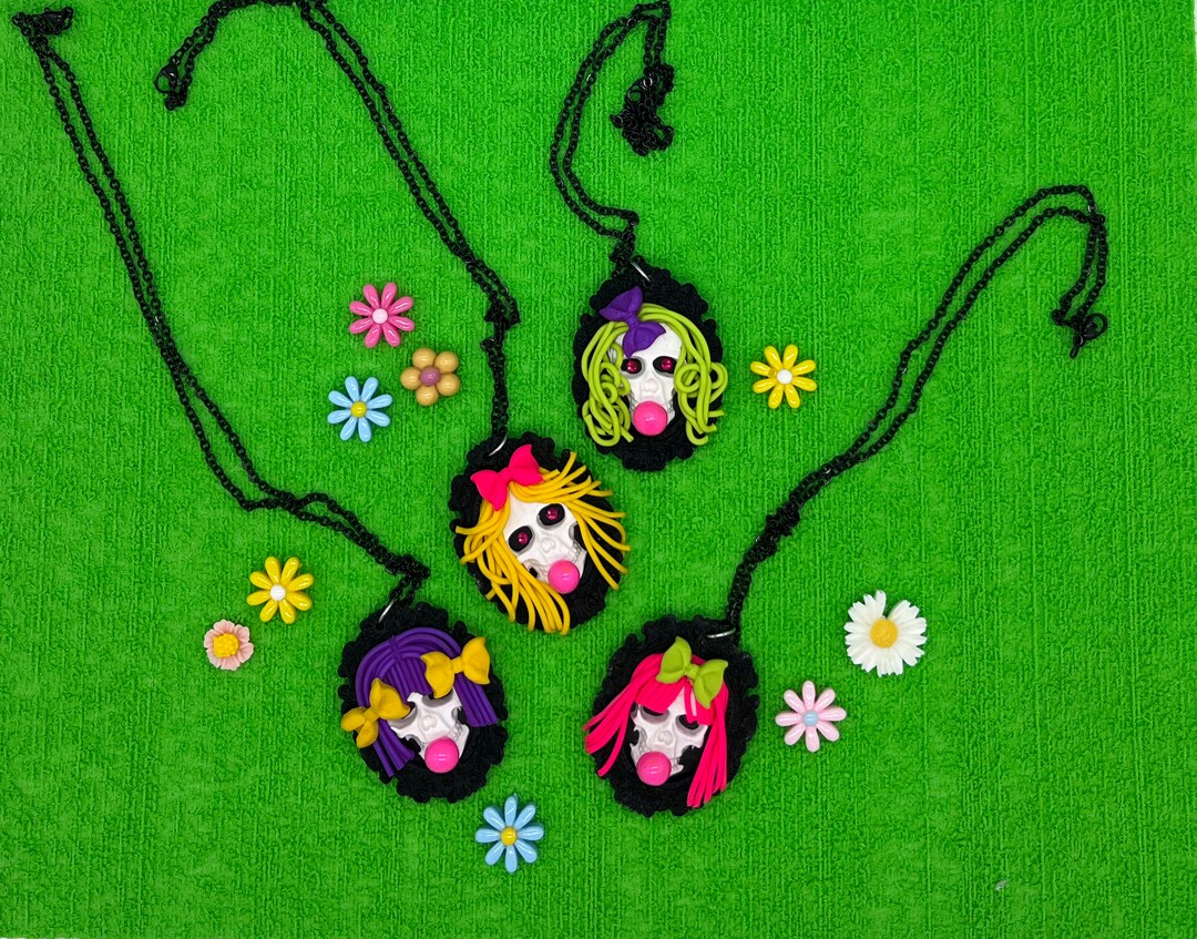 Flour Powder Pollen™ Fantastical Skull Necklace / Polymer Clay Jewelry ...