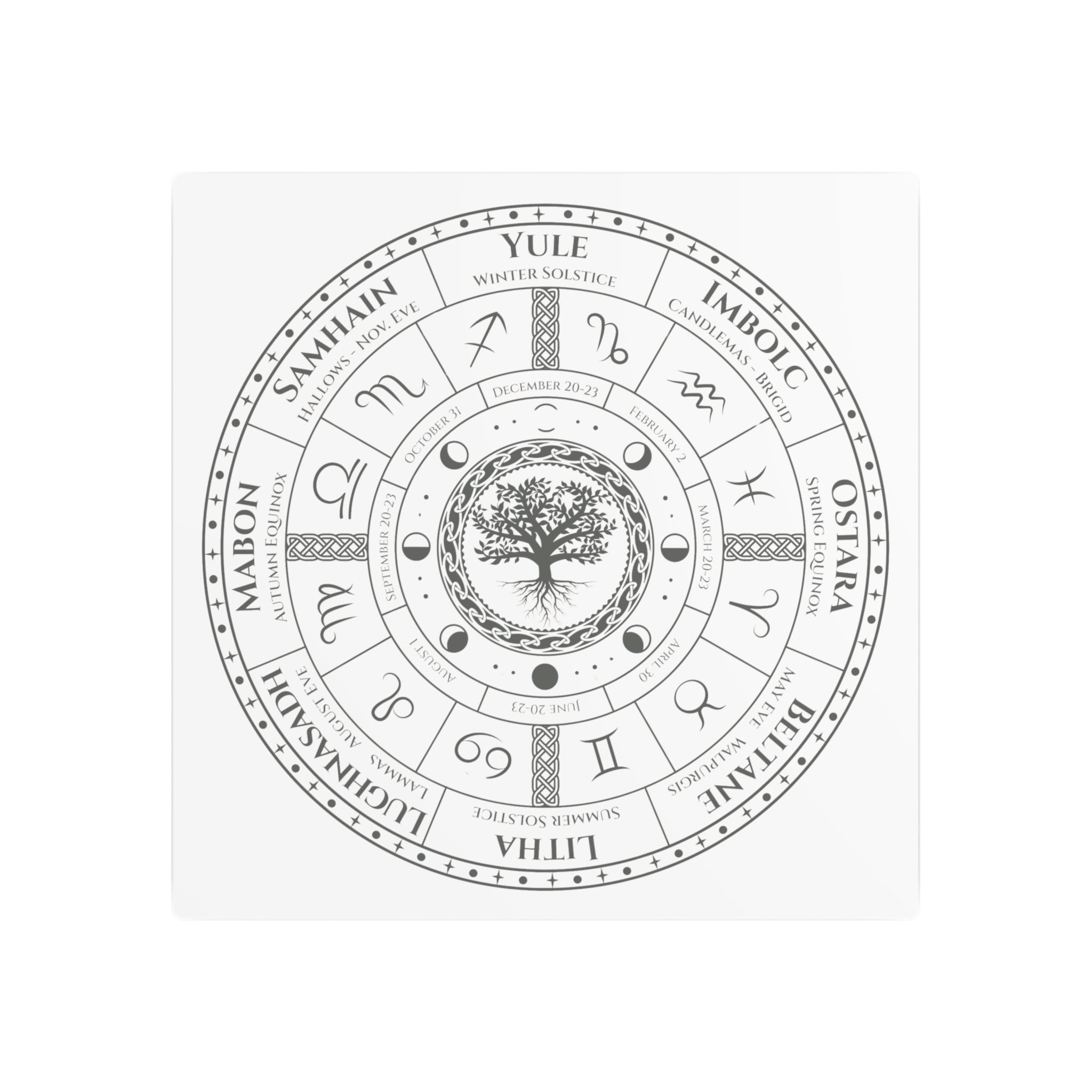 Pagan Wheel of the Year Wall Hanging Metal, Pagan Wheel of the Year ...
