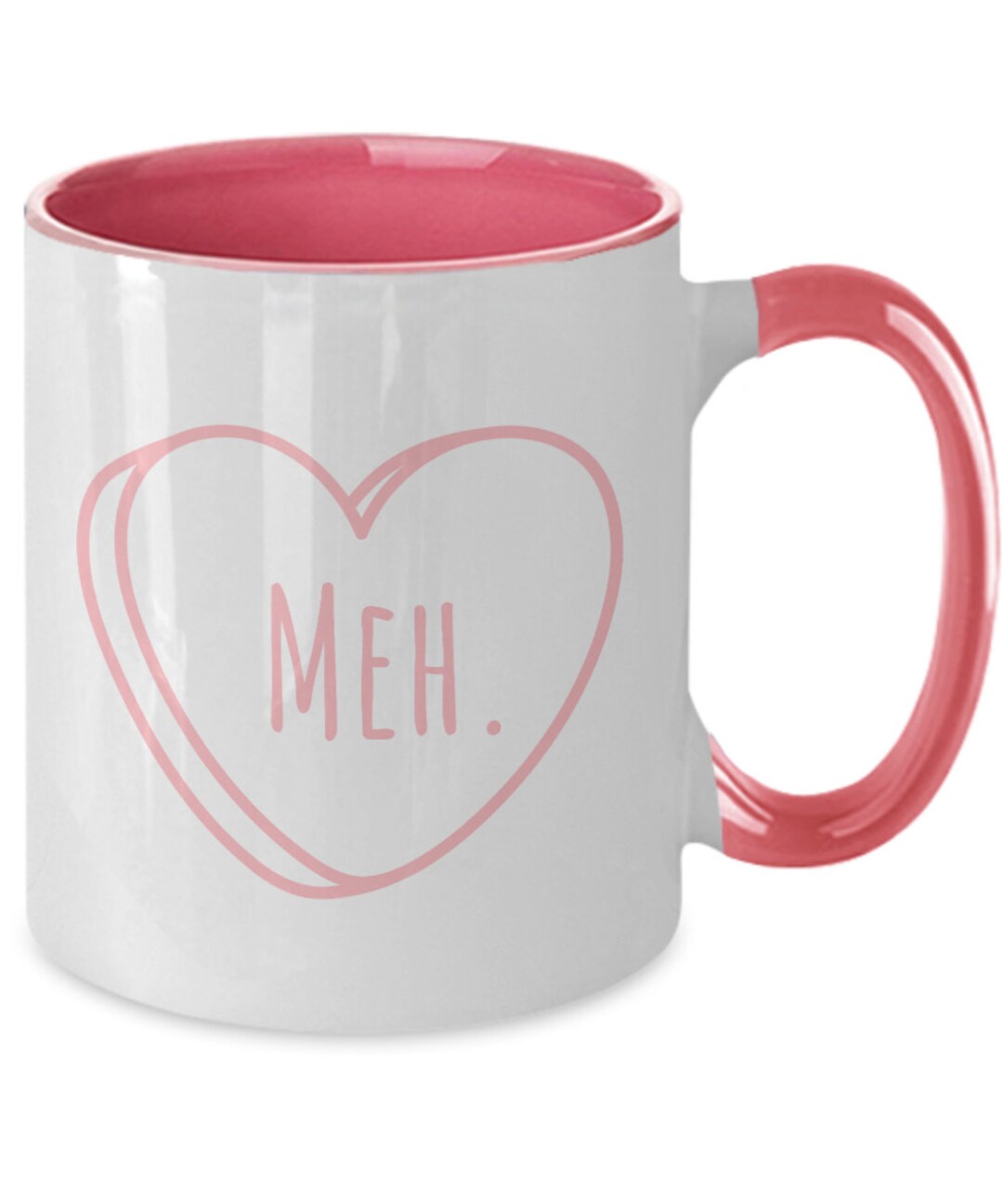 Sarcastic Valentines Mug, Meh Heart Sarcastic Valentine, Galentines Mug ...