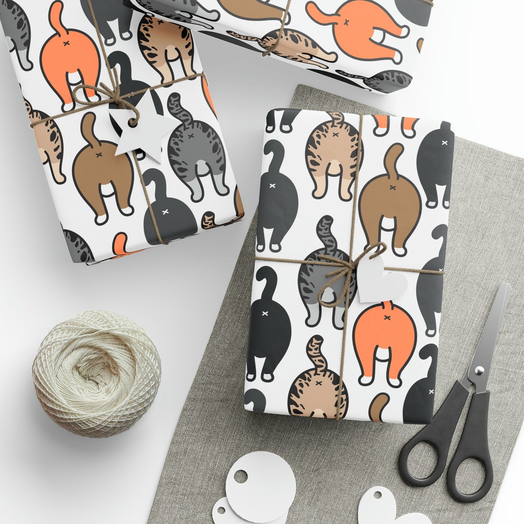 Cat Butt Wrapping Paper, Cat Butts Wrapping Paper, Cat Butt, Cat Butts ...