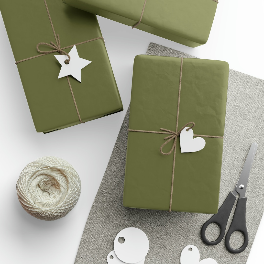Olive Green Wrapping Paper Roll, Matte Olive Green Wrapping Paper,green ...