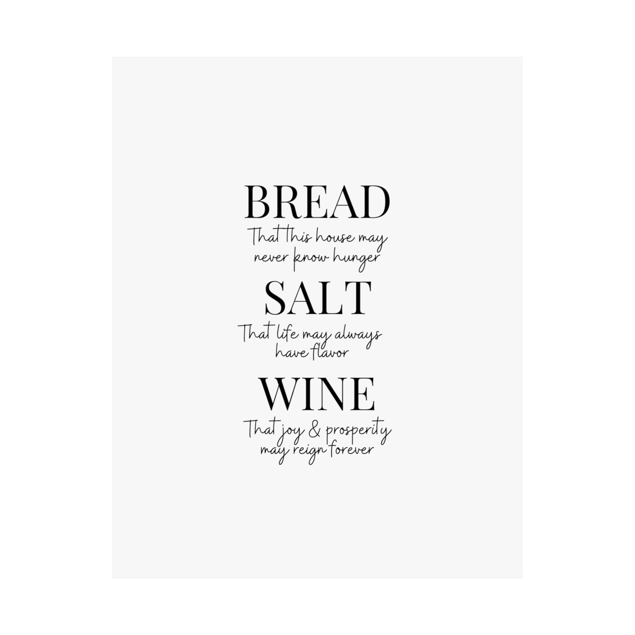 Bread Salt Wine Sign, Bread Salt Wine Quote,salt Bread Wine ...
