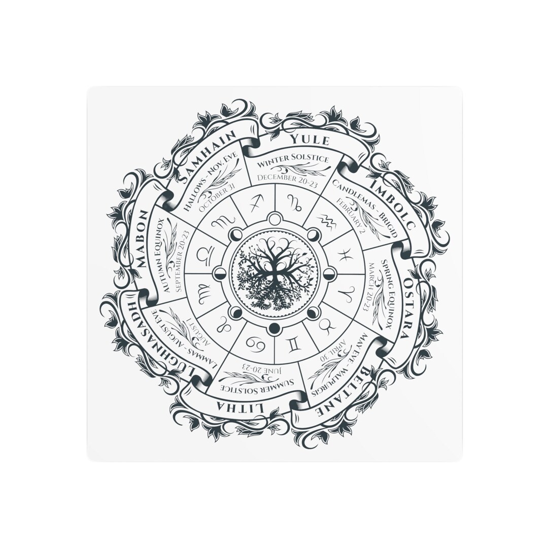 Pagan Wheel of the Year Wall Hanging Metal, Pagan Wheel of the Year ...