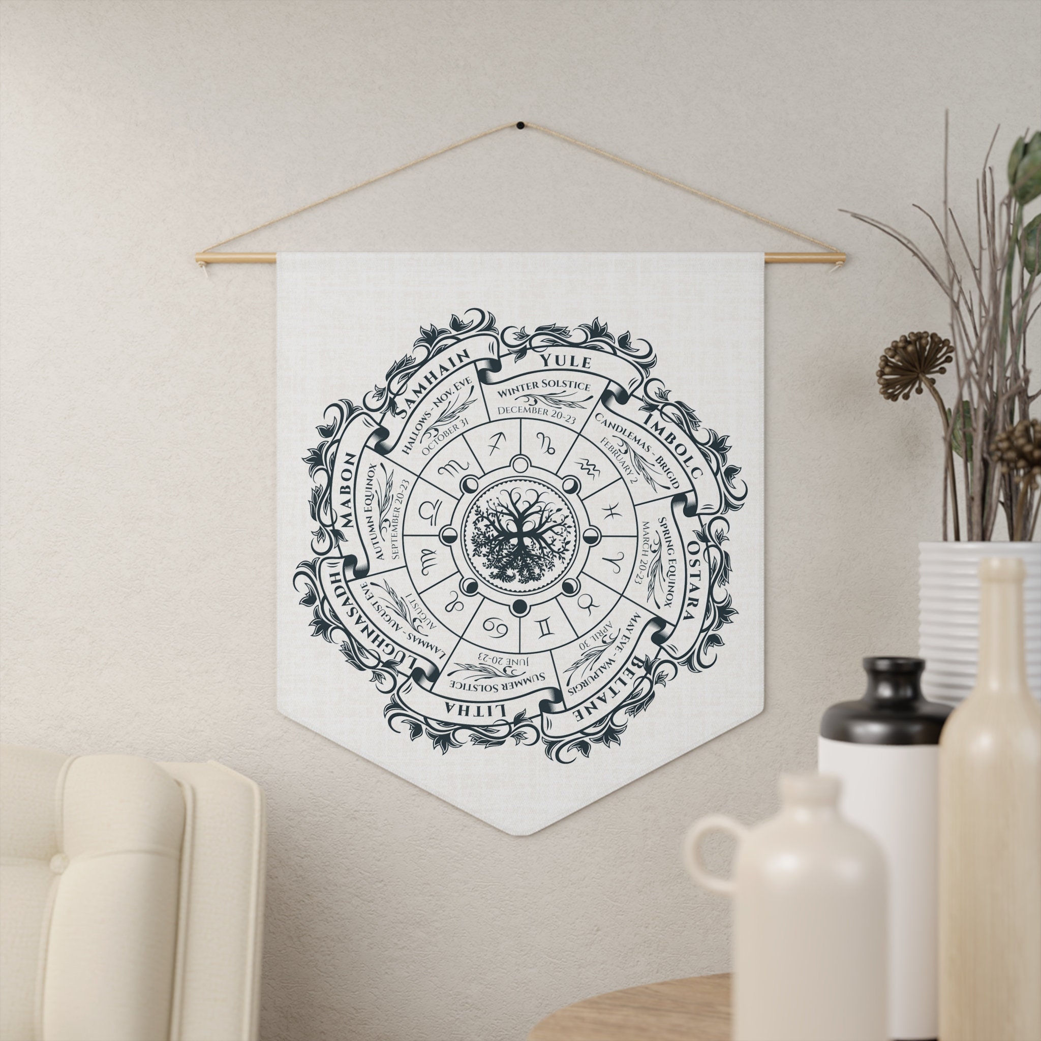 Pagan Wheel of the Year Wall Hanging, Pagan Wheel of the Year, Pagan ...