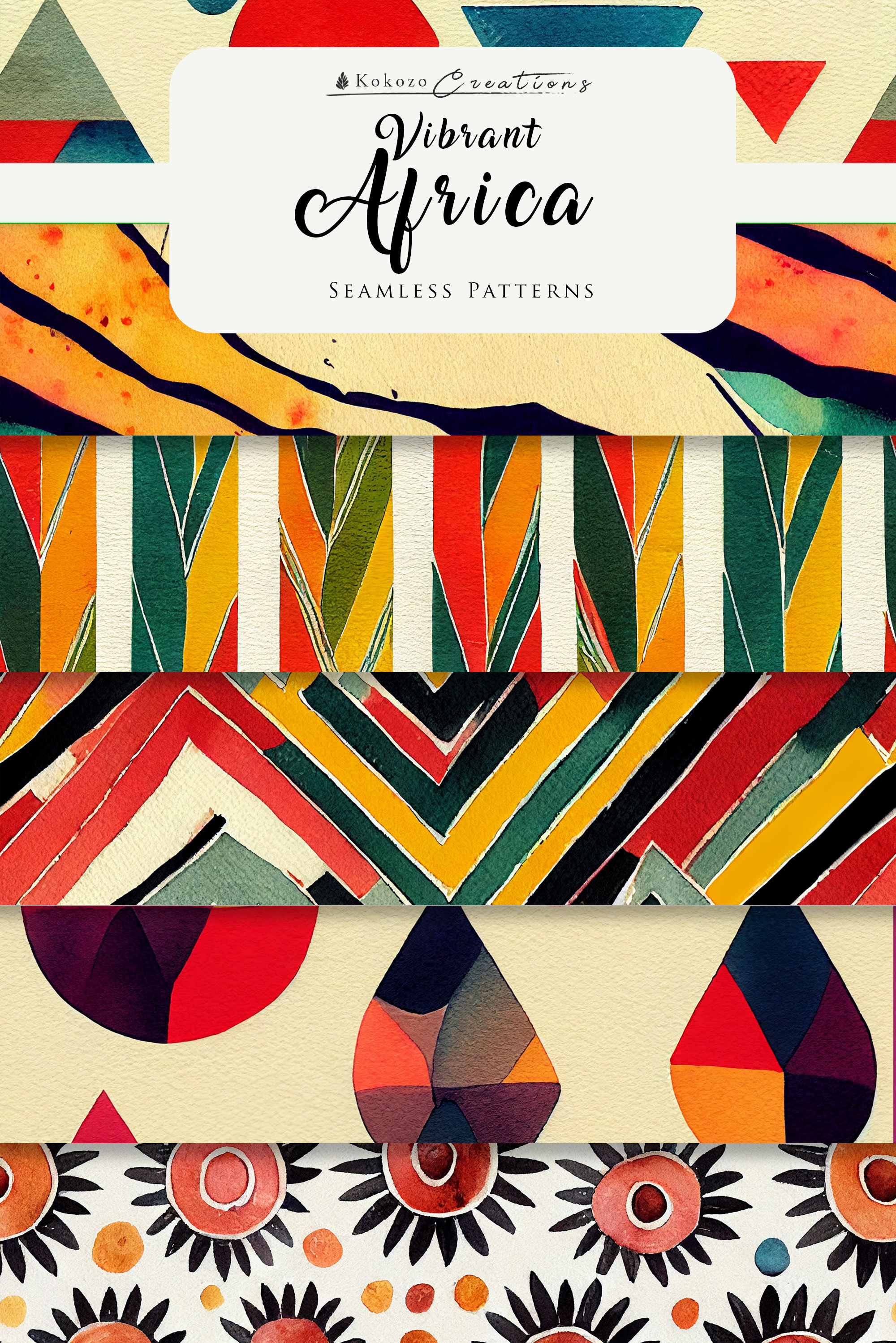 Vibrant Africa Digital Paper / Watercolour African Digital Paper ...