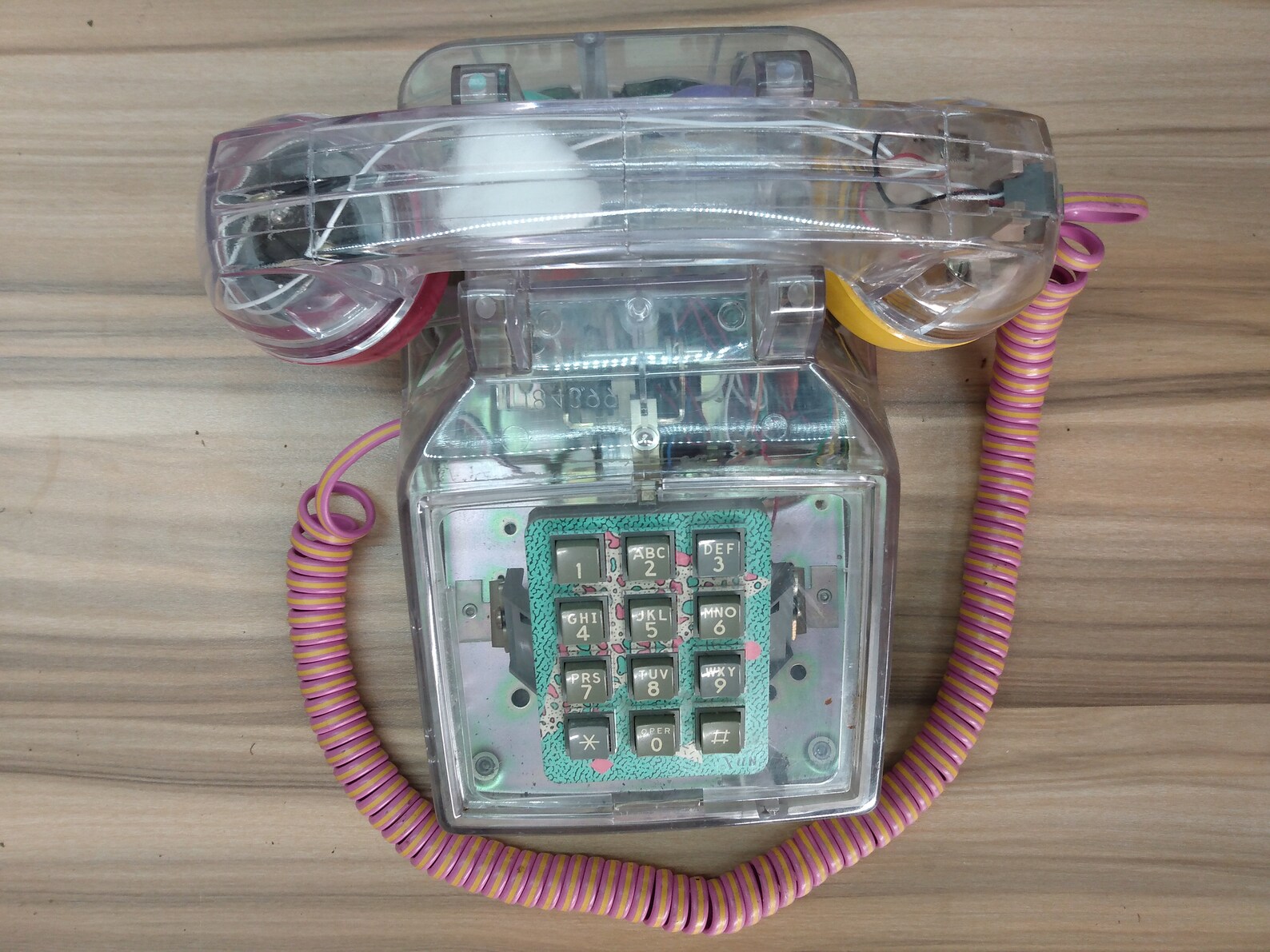Clear 1980s neon and pastel house phone telephone | Etsy