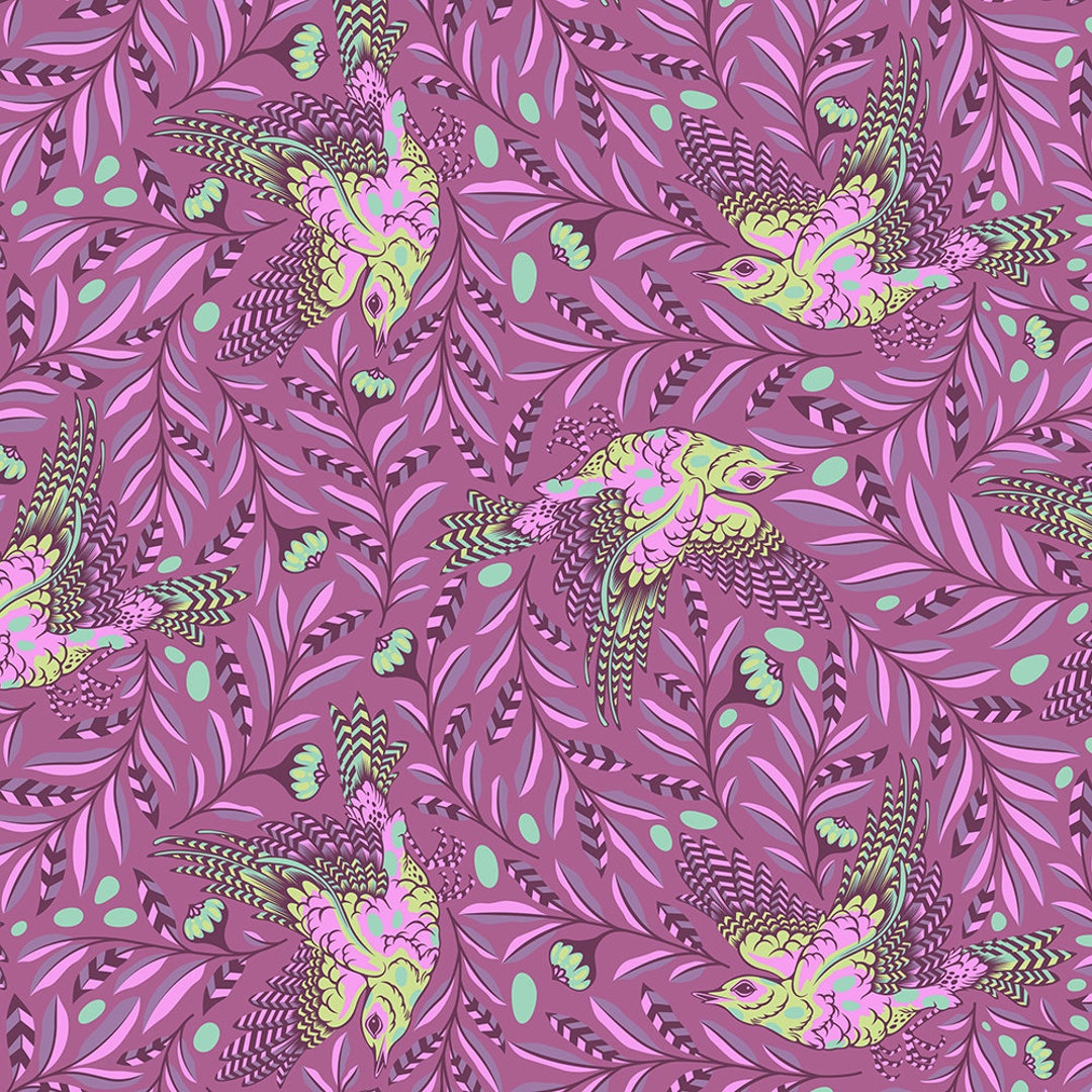 Tula Pink Rare HTF OOP FQ Spirit Animal Retweet in Lunar Glow - Etsy