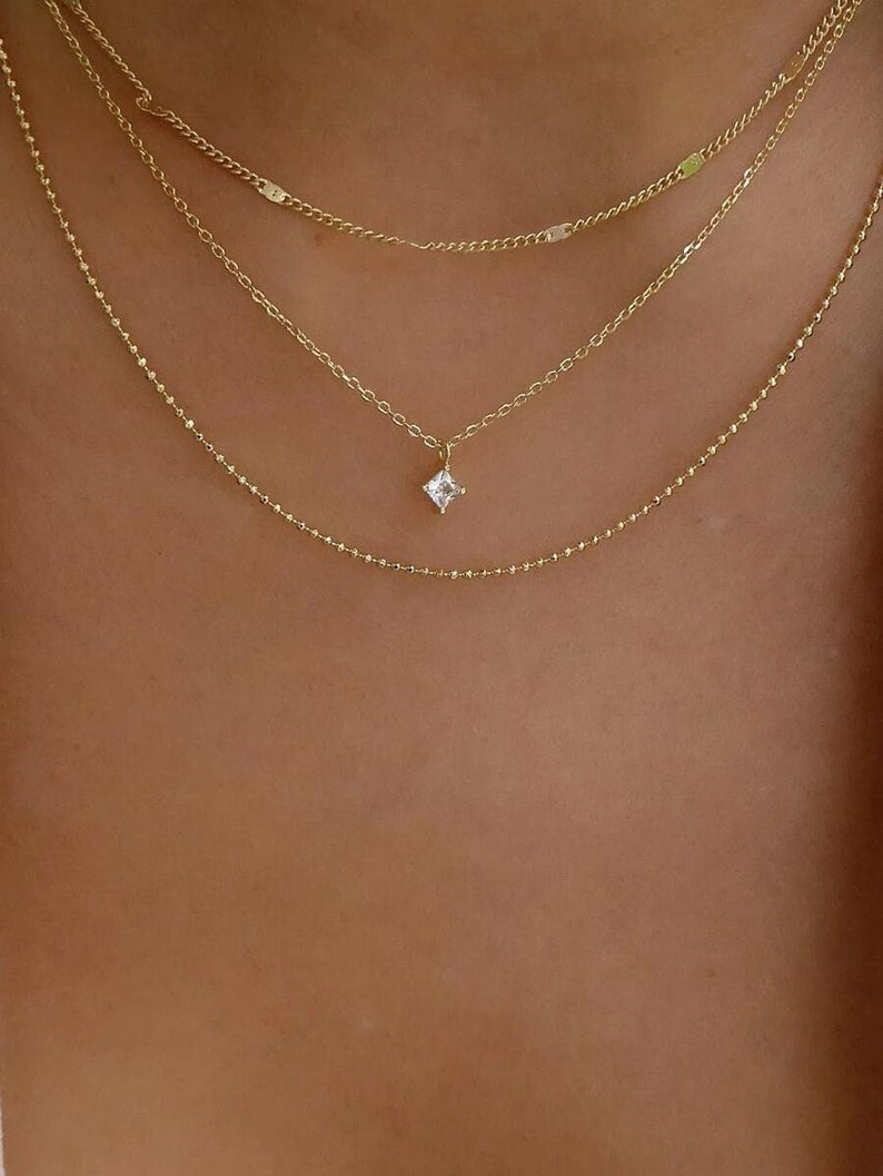 Layered Gold Necklace Gift for Her Gold Stacking Necklace - Etsy
