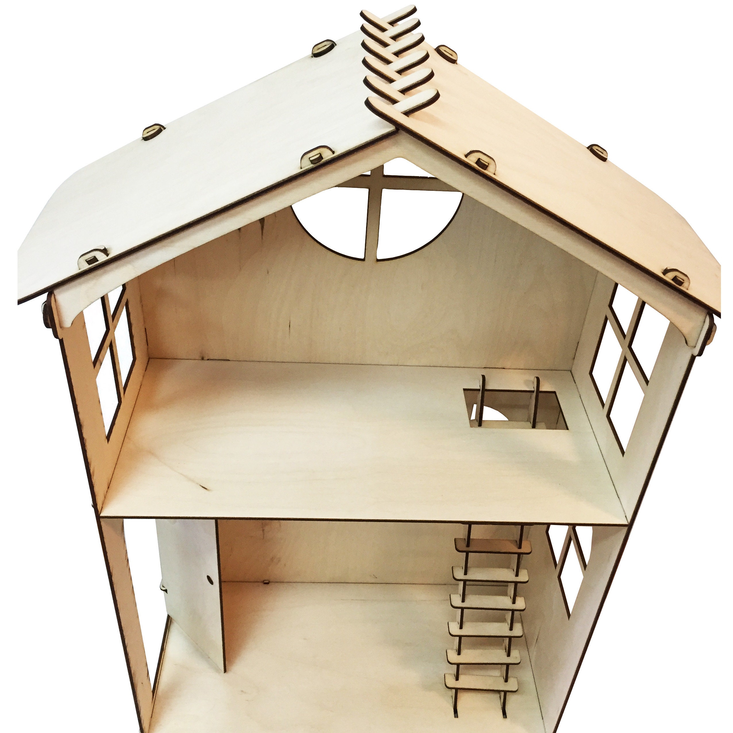 Wooden Dollhouse Barbie Size Stairs Doors - Etsy UK