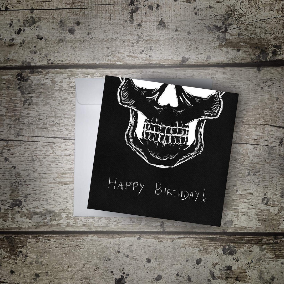 Skull Birthday Card - Etsy