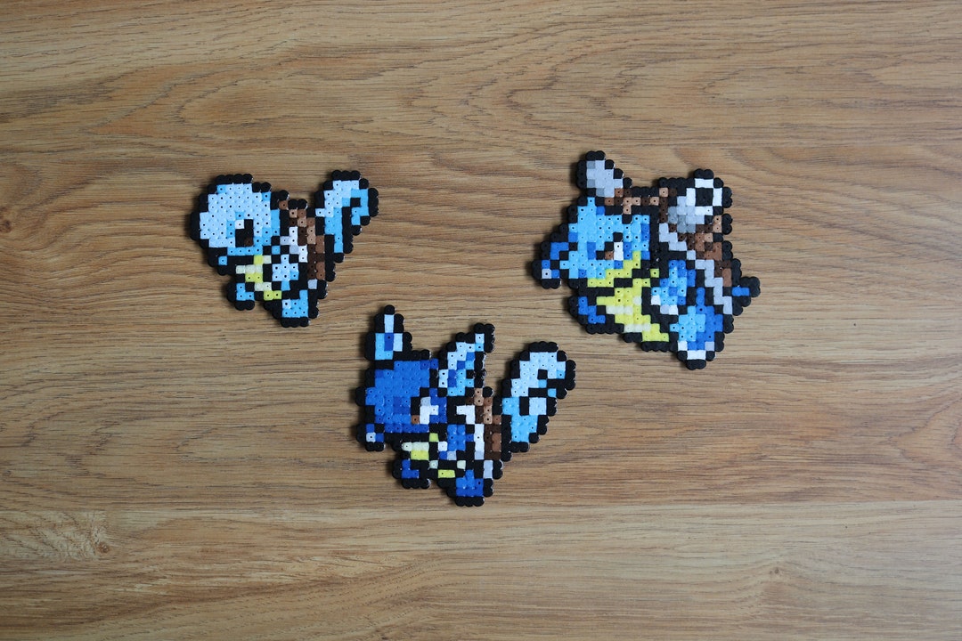 Pokemon Squirtle Wartortle & Blastoise Perler Beads - Etsy