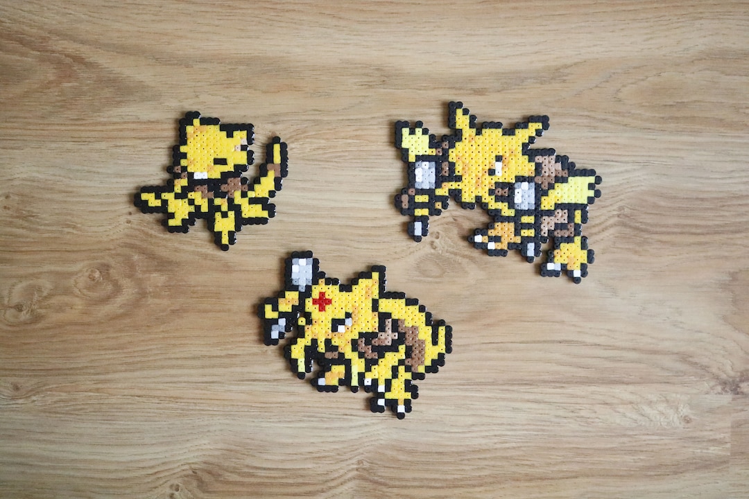 Pokemon | Abra, Kadabra & Alakazam | Perler Beads | Hama Beads - Etsy