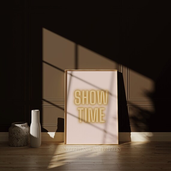 Blush Pink Show Time Printable Typography Art Bedroom Decor - Etsy