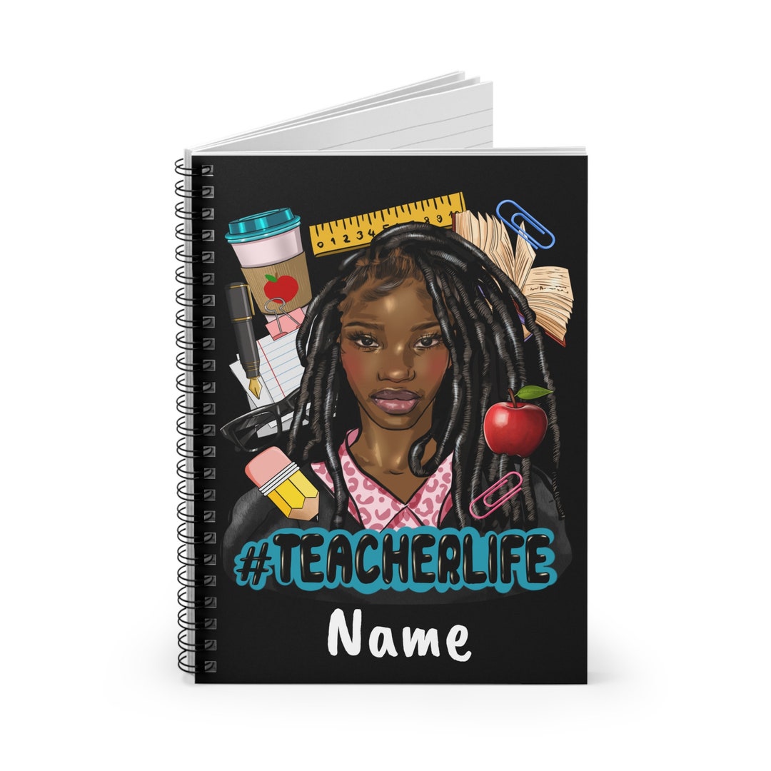 Personalized Notebook for Teachers Black Teacher Notebook Gift for ...