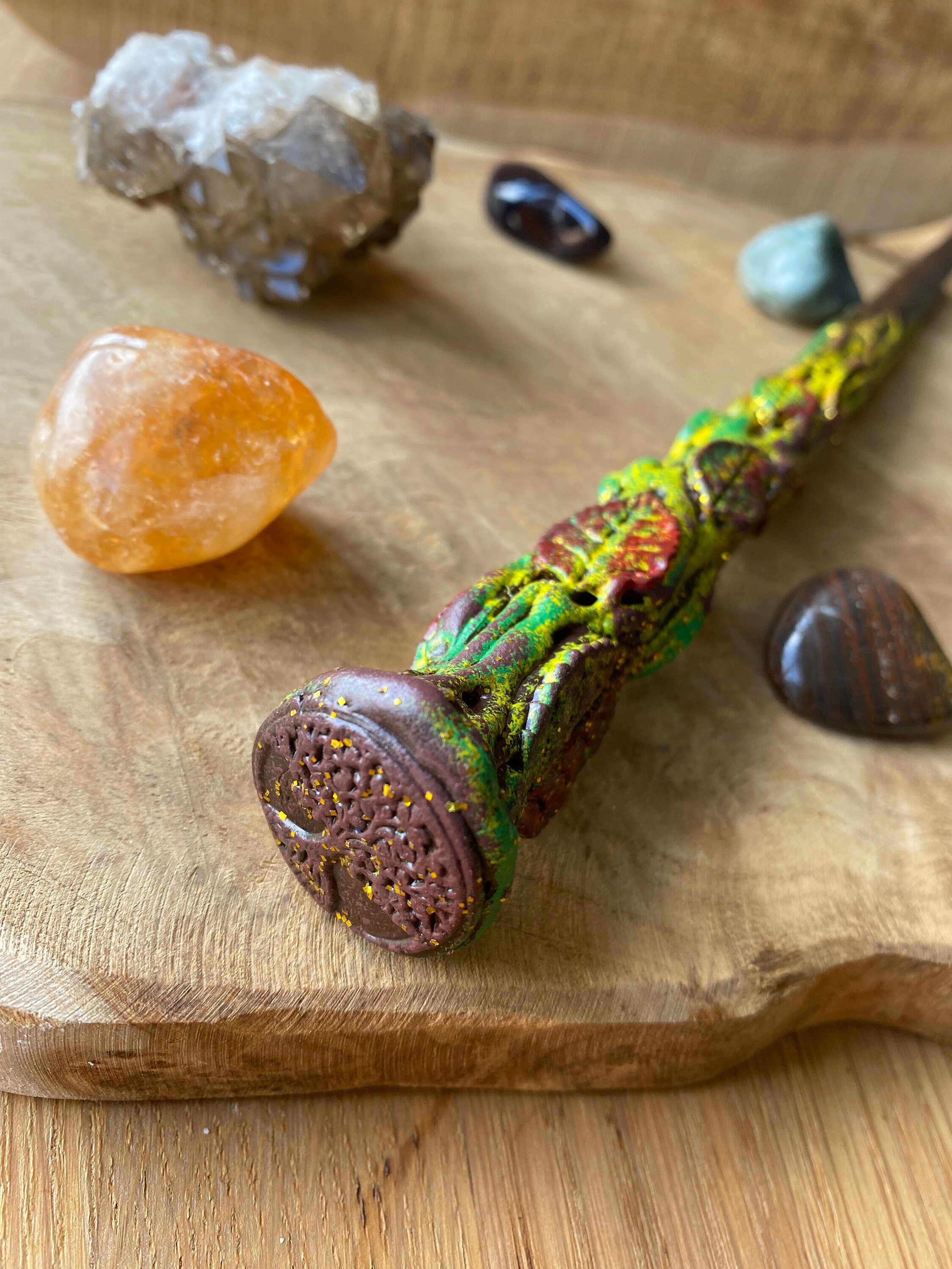 Fall Fallen Leaves (4) Wand Wand 37.5cm Wizard Witch Unique Handmade ...