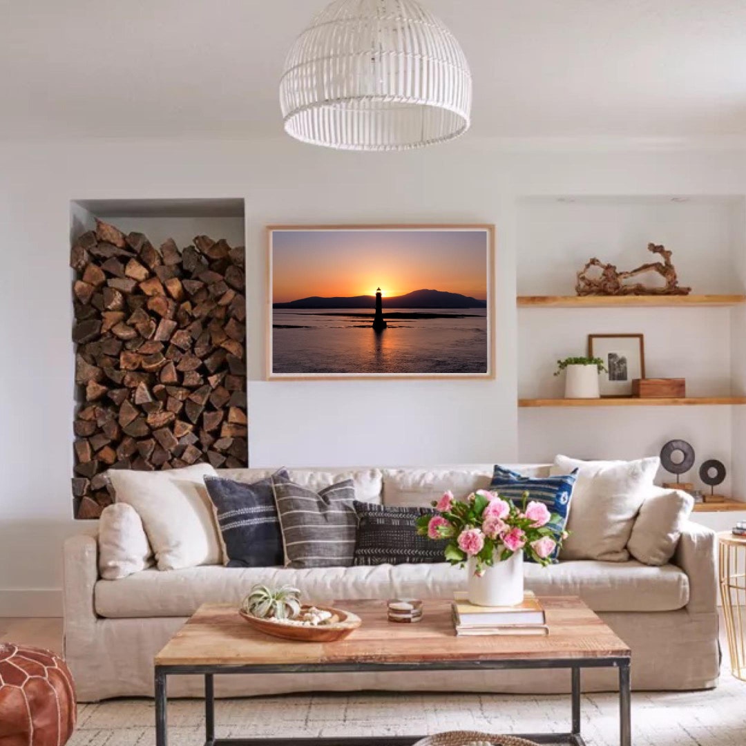 Haulbowline Lighthouse HQ Print Carlingford Lough Sunset Irish ...